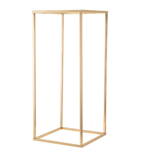 Rectangular Flower Stand - Gold - bougieeventals