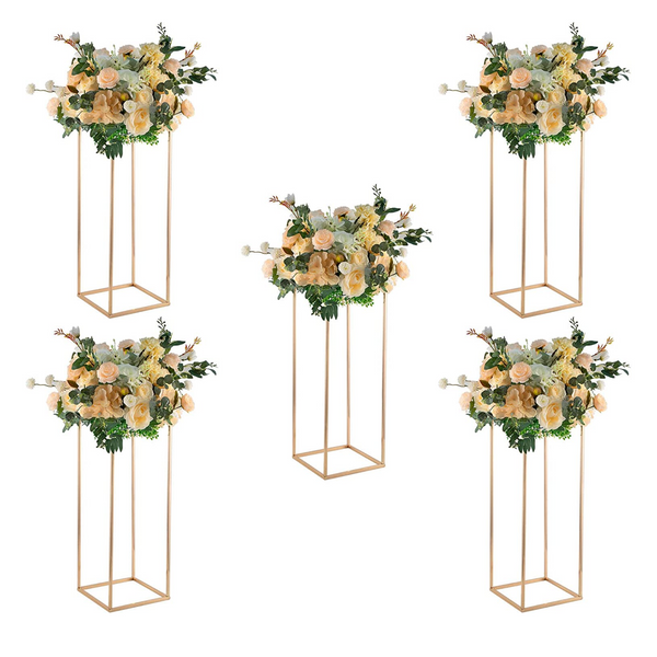 Rectangular Flower Stand - Gold - bougieeventals